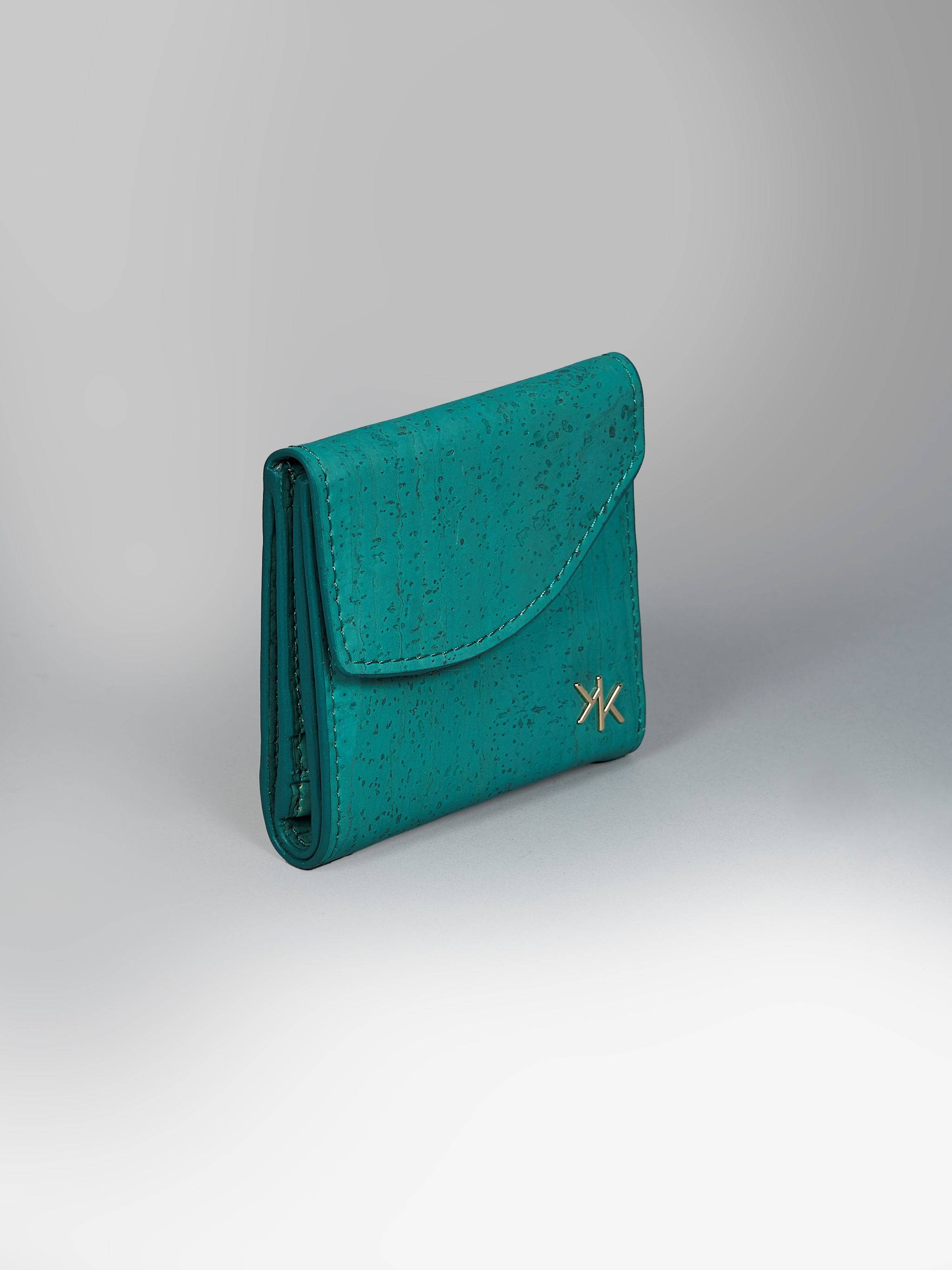 Mini Wallet in Cork - Turquoise – KAAMNA